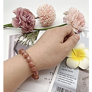 WAINIS 12PCS 8mm Semi-precious Beaded Bracelets for Men Women Healing Stretch Round Bead Crystal Gemstones Bracelets Unisex