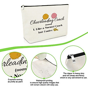 Gevody Cheer Coach Gift Cheerleading Coach Gifts Makeup Bag Cheer Mom Cosmetic Bag Thank You Appreciation Present for Cheerleader Team Mom Retirement Birthday Graduation Present Travel Cosmetic Pouch