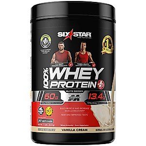 Six Star Whey Protein Powder + Immune Support Whey Protein Plus | Whey Protein Isolate & Peptides + Muscle Builder | Lean Protein Powder for Muscle Gain & Recovery | Vanilla, 2 lbs