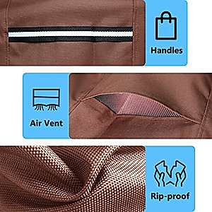 Gasadar Patio Furniture Covers, Waterproof Outdoor Furniture Cover, 600D Heavy Duty Round Patio Table & Chairs Set Cover, All Weather Protection Covers for Patio Furniture Set, 62" Dia x 28" H -Brown