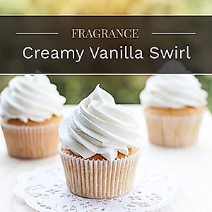 Candle-lite Scented Candles, Cinnamon Rolls Fragrance, One 18 oz., Brown Color & Scented Candles, Creamy Vanilla Swirl Fragrance, One 18 oz. Single-Wick Aromatherapy Candle, Off-White Color