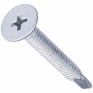The Hillman Group 47304 10-24-Inch x 1-1/2-Inch Wafer Head Phillips Self Drilling Screw, 1-Pound, Silver