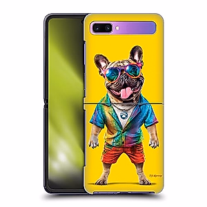 Head Case Designs Officially Licensed P.D. Moreno French Bulldog Tie Die Furry Fun Artwork Hard Back Case Compatible with Samsung Galaxy Z Flip / 5G