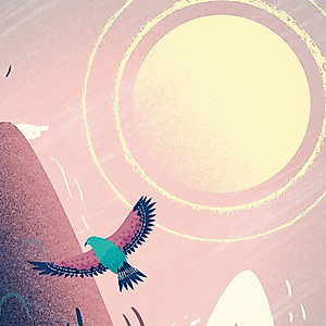 8x10 Kiwi Nursery Art Print New Zealand Art Whimsical Print Fantasy Folk Nature Design Colorful Travel Tropical Art Mountain Hiking Bird Illustration Kids Bedroom Decor Studio Ghibli Art Cute Wall Art