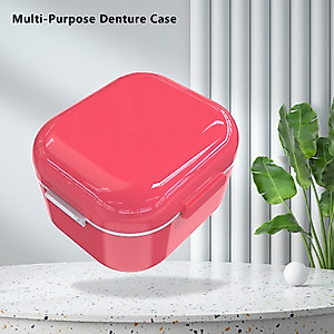 ZIZNBA Denture Bath Retainer Case,Portable Soaking Denture Box, Denture Bath Case with Strainer, for Dentures and Braces (1 PACK)