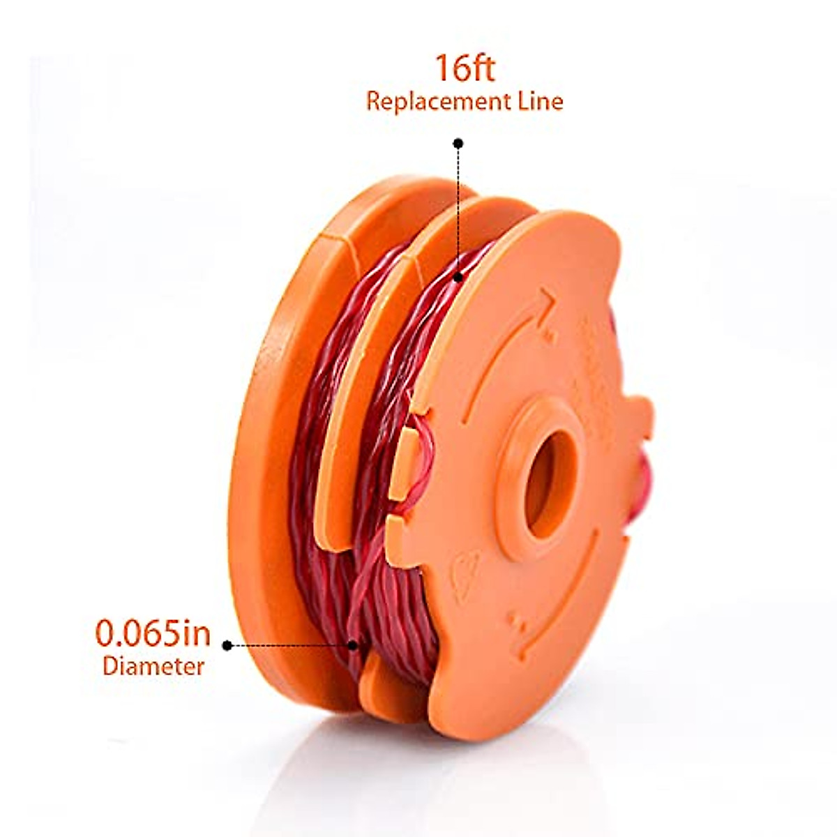 CZON WA0007/ 50022833 Replacement Line Trimmer Spool for Worx WG116 WG119 Corded Electric String Trimmers,16ft 0.065'', 7-Pack (6-Line Spool + 1 Cap)