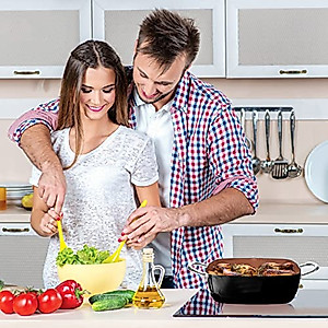 Moss & Stone Copper 5 Piece Set Chef Cookware, Non Stick Pan, Deep Square Pan, Fry Basket, Steamer Tray, Dishwasher & Oven Safe, 5 Quart Copper Pot Set, Black Induction Cookware Set