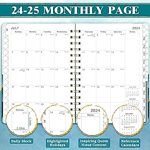 Planner 2024-2025 - Planner/Calendar 2024-2025, Jul.2024 - Jun.2025, 2024-2025 Planner, 6.3" x 8.4", 2024-2025 Planner Weekly and Monthly, Flexible Cover, Perfect for Life Organizing