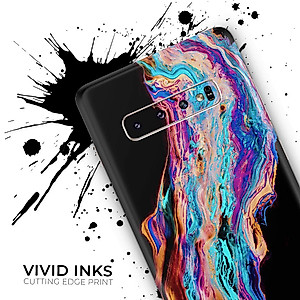 DesignSkinz Liquid Abstract Paint V71 Protective Vinyl Decal Wrap Skin Cover Compatible with The Samsung Galaxy S20 (Screen Trim & Back Glass Skin)