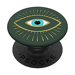 Yellow Evil Eye Forrest Green PopSockets Swappable PopGrip