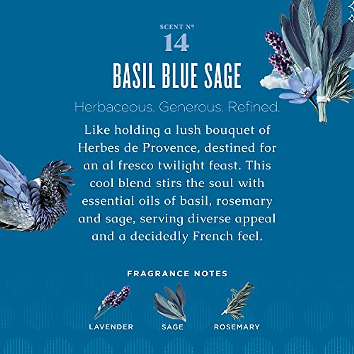 Caldrea Scented Candle, Made with Essential Oils and Other Thoughtfully Chosen Ingredients, 45 Hour Burn Time, Basil Blue Sage Scent, 8.1 oz