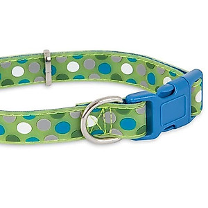 Petmate GID Easy to Clean Dots Adjustable Leash, 3/4" x 14-20", Green Dots, Green