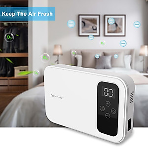 WSTA Portable Ozone Machine Generator,800mg/h Multipurpose Ozone Machine for Air,Water,Food,Home,Office,Hunting (White)