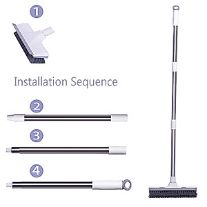 Yique 49 Inch Floor Scrub Brush with Long Handle, Shower Cleaning Brush, Large Deck Brushes for Scrubbing - Cleans Hot Tub, Swimming Pool, Bathroom, Patio, Kitchen, Wall, Deck, Boat, Tile and Concrete