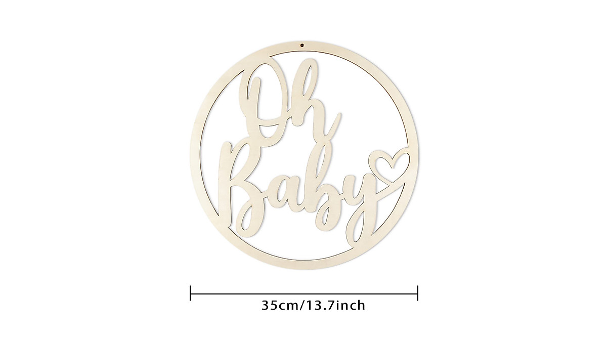 Large Wooden Oh Baby Sign | Baby Shower & Nursery Decor