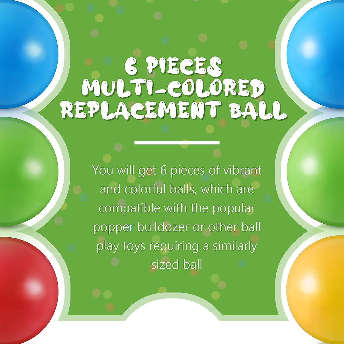 Civaner Multi Colored Replacement Bulldozer Toy Balls 1.75 Inch Plastic Crush Proof Soft Air Filled Ocean Balls for Toddlers