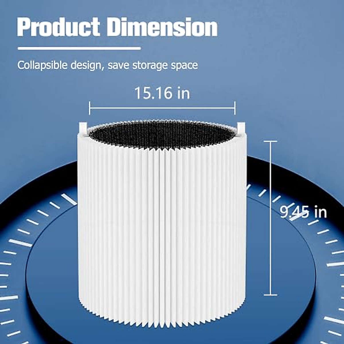 ROMON 2 Pack Blue Pure 511 Filter Replacement for Blueair Blue Pure 511 Air Purifier, 2-in-1 True HEPA and High-Efficiency Activated Carbon Filter, White