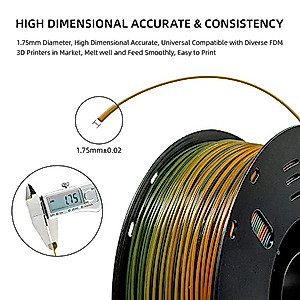 FilaBees Rainbow PLA 3D Printer Filament, PLA Filament 1.75mm Dimensional Accuracy +/-0.02mm, Neatly Wound 3D Printer Multicolor Filament 1kg Spool (2.2lbs), PLA Color Change Fit FDM Printers, Rainbow