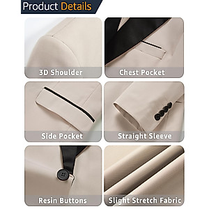 MrSure Men's 3 Piece Slim Fit Suit, One Button Shawl Lapel Tuxedo, Premium Dinner Jacket Vest Pants & Tie Set Royal Blue