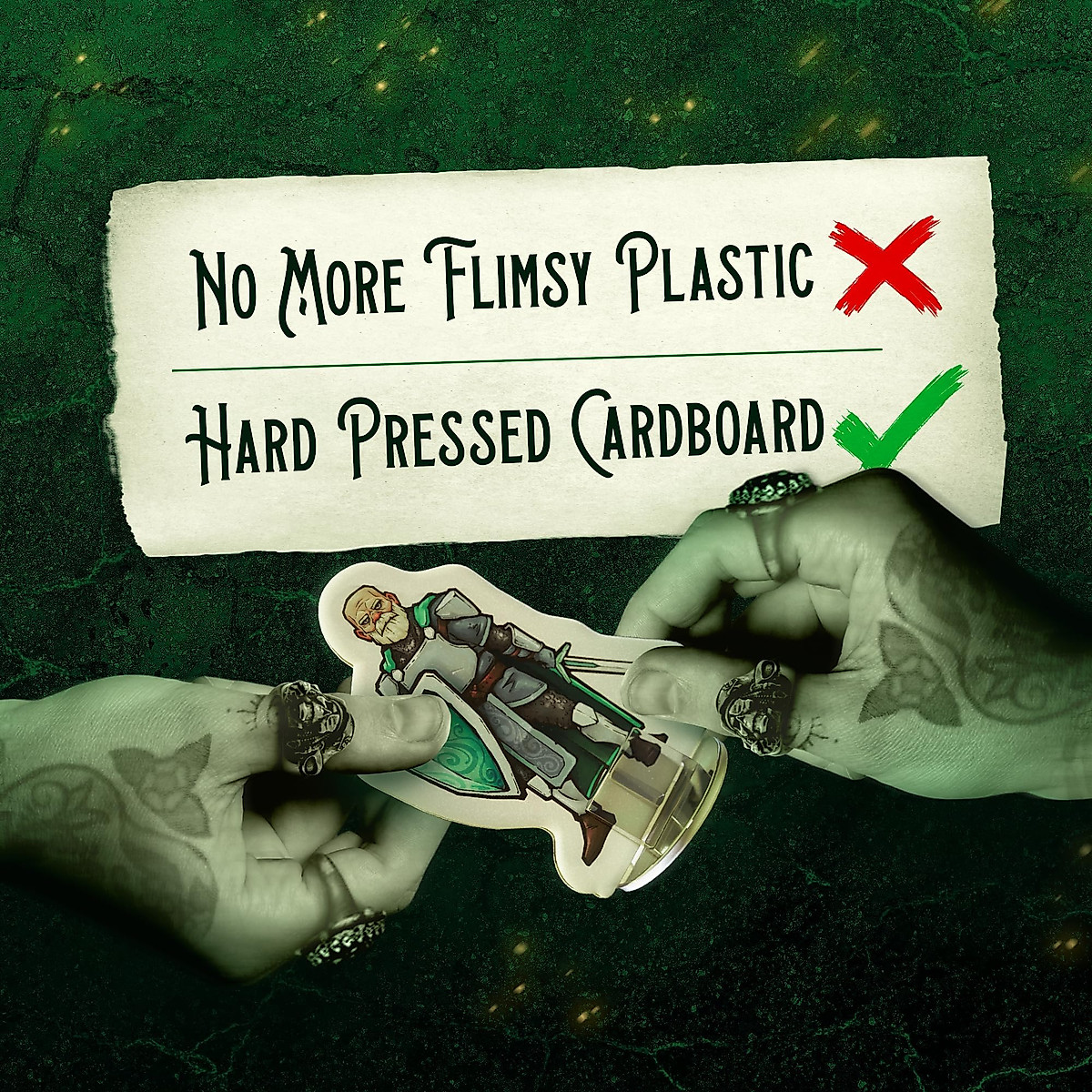 Wanderers Emporium Hard Flat Minis for DND Miniatures with Bases | 28mm - 32mm Scale Dungeons and Dragons Starter Set 5e (Essentials Pack, 36, Miniatures)