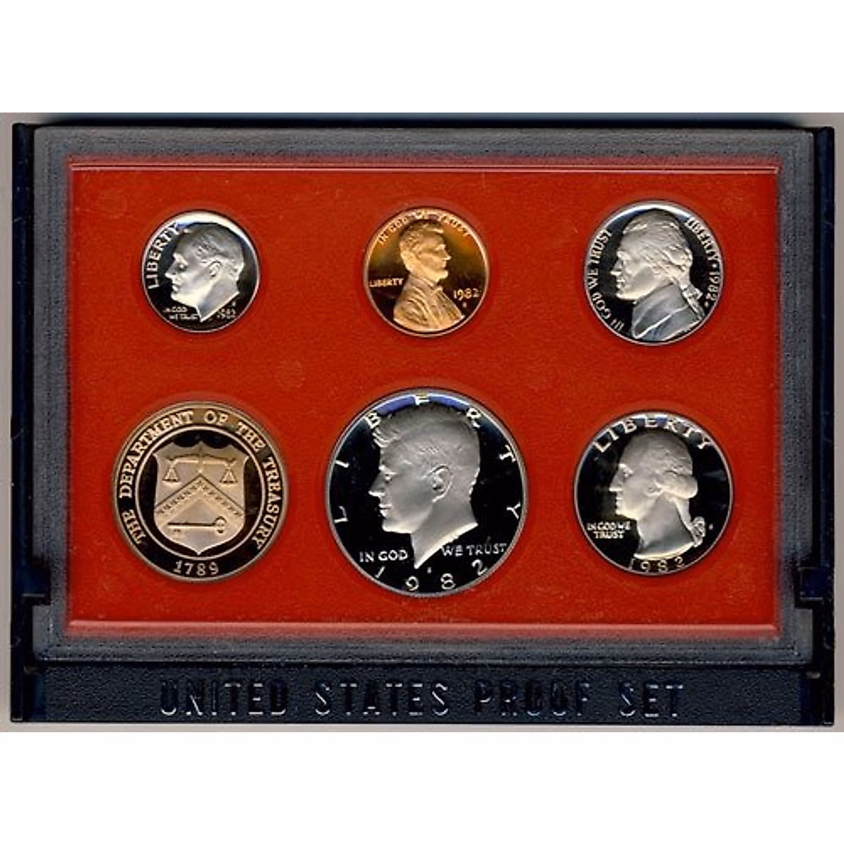 1982 S Clad Proof 5 Coin Set in Original Government Packaging Proof