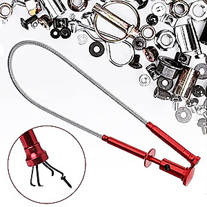 Magnetic Pickup Tool, Flexible Magnetic Pickup Tool With Led Lights, Flexible 4 Claws Magnetic Pickup Tool Kit, Led Magnetic Pickup Tool Set, Tools Gifts for Women Men Dad Husband Wife, Cool Gadgets