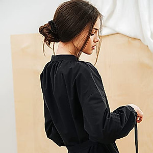 9 Pieces Silk Hair Ties Silk Hair Scrunchies Skinny Silk Scrunchies Pure Silk Ponytail Holder Silk Hair Accessories for Women Girls 9 Colors (Black,Classic Style)