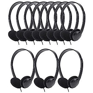 QWERDF 24 Packs Headphones Bulk for Kids Classrooms Set School Students Class Wired On-Ear Over-Ear Earphones Individually Bagged