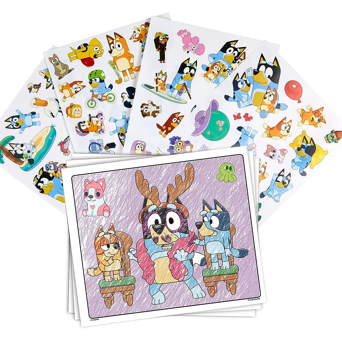 Crayola Bluey Color & Sticker Activity, Bluey Coloring Book, 32 Coloring Pages, Gift for Kids, Ages 3, 4, 5, 6