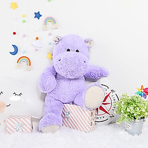 BENINY Giant Humongous Hippo Stuffed Animals 36", Oversized Hippo Plush, Soft Hug Cute Jumbo Hippo Toy Plush Gift for Kid, Purple