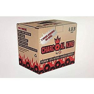 Charcoal King by 7K Charcoal Briquette - All Natural - Additive Free - Biodegradable - Highest Firing Temperature - Extra Long Burning Time - 8.8 lbs