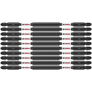 BOSCH ITDEPH36B 10-Pack 6 In. Phillips #3 Impact Tough Double-Ended Screwdriving Bits