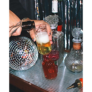 ban.do Bar Glass Set of 2, 6.6oz Cute Cocktail Glasses for Adults, Unique Cocktail Wine & Champagne Glasses, Aesthetic Glassware for Bar Cart, Tipsy Turvy