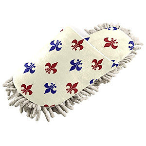 FLildon Microfiber Cleaning Slippers Mardi Gras Washable Mop Shoes Slipper for Men/Women House Floor Dust Cleaner, Size L