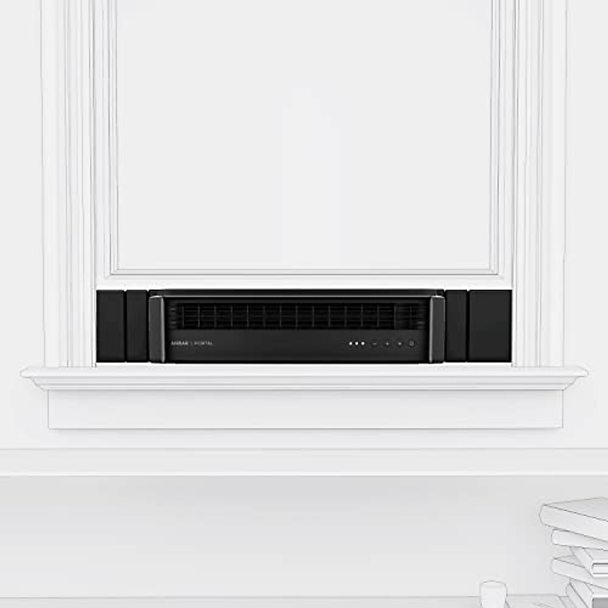 Sharper Image PORTAL Window Fan with 3 Speeds, Reversible Exhaust Mode, Weather Resistant, Black