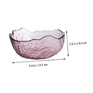 PRETYZOOM 1pc Salad Bowl Clear Container Candy Dishes Decorative Candy Bowls Decorative Pasta Bowls Glass Salad Bowl Glass Prep Bowl Fruit Bowl Mixing Bowl Noodle Bowl Purple Ramen Bowl Mini