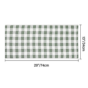 PiccoCasa 100% Cotton Terry Kitchen Towels Set of 6 Plaid Pattern (13 x 29 Inch) Soft Absorbent Drying Dish Towels for Kitchen Cooking - Green, White