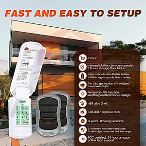 Genie Garage Door Opener Replacement Set: 1 GK-BX Keypad + 2 G3T-BX Remotes, 315/390MHZ Auto-Seek, 3-Year Warranty, Compatible with 1995-Present Models