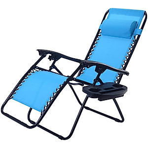 Topment Folding Patio Lawn Beach Recliner Outdoor Zero Gravity Lounge Chair, 1 PC, Blue