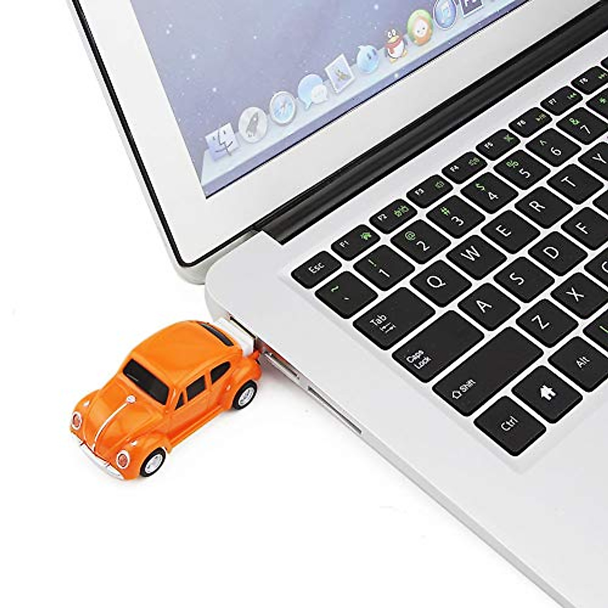 CHUYI Cool and Unique Car Shape 64GB USB 2.0 Flash Drive Novelty Pen Drive Funny Memory Stick Cute Jump Drive Thumb Drive U Disk Xmas Gift (Orange)