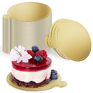 CreekCove 4" Cake Board Set Double sided Gold or Black 28 count- Round Disposable Cake Base