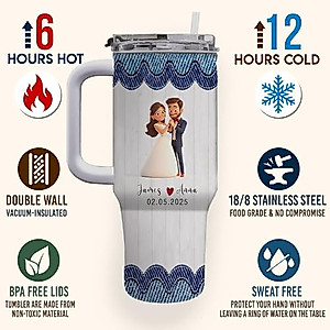 Custom 40oz Tumbler with Handle – Valentine's stargazing-Personalized Couple Gift for Anniversary Wedding Gift, Birthday, Mother's Day, Valentine’s Day lDx6Sg