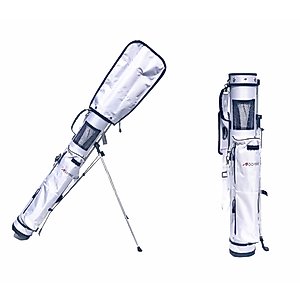 C4 A99Golf Men's and Women's Range Sunday Pencil Carry GOLF Stand Bag golf travel bag Removable Top Cover with Strap and Stand White Great gift for golfer!