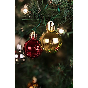 Clever Creations Shatterproof Christmas Ornaments Small 25mm Red, Green, Gold, Silver, Brown Christmas Décor | 25 Pack Set Perfect for Christmas Decorations