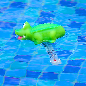 XY-WQ Floating Pool Thermometer, Large Size Easy Read for Water Temperature with String - Swimming Pools, Spas, Hot Tubs, Ponds (Alligator)