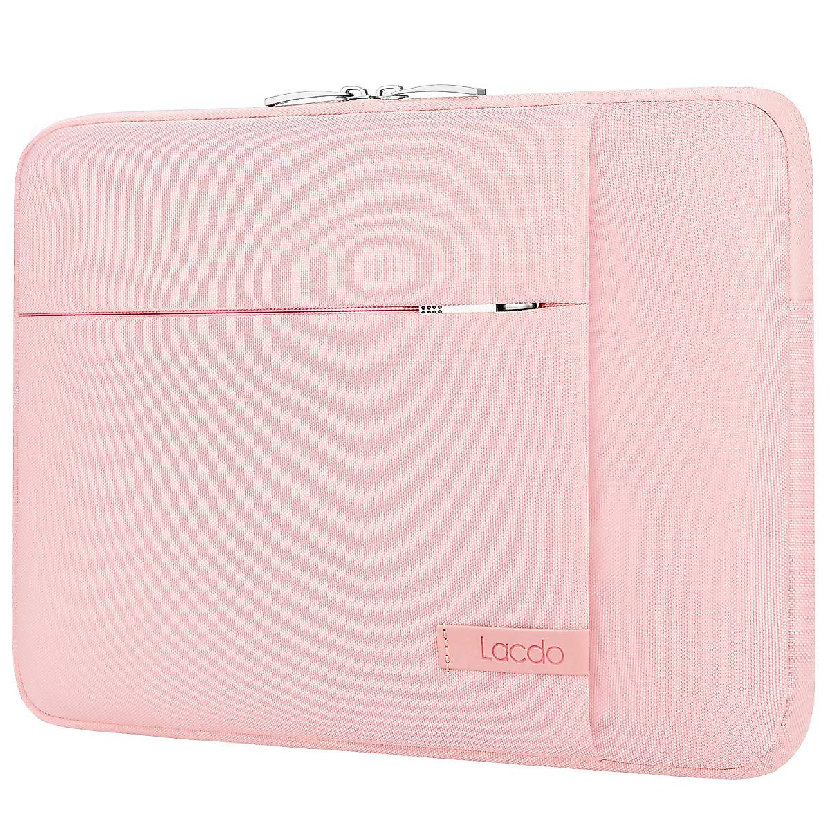 Lacdo Laptop Sleeve Case for 15 inch New MacBook Air M3 A3114 M2 A2941 2024-2023, 15 inch MacBook Pro A1990 A1707, Dell XPS 15 Plus Computer Bag with Accessory Pocket, Water-Resistant, Pink