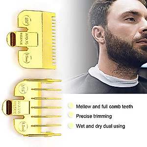 Universal Clipper Comb Attachment for, Professional Cutting Guide 1.5MM+4.5MM(electroplated plastics gold)