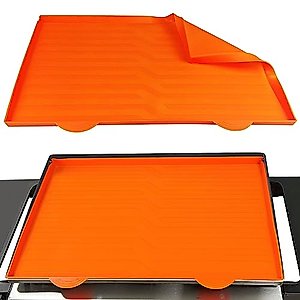 RXSIAT Silicone Griddle Mat for Blackstone Griddle, Heavy Duty Food Grade Silicone Mat, Protect Griddle from Rodents, Insects, Debris, and Rust, All Season Cooking Protective Cover(28-Inch Orange)