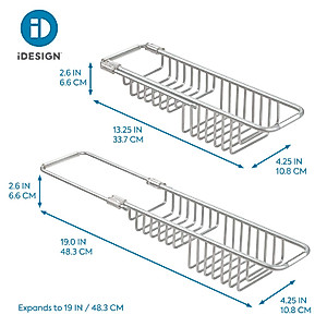 iDesign Metro Aluminum Over Sink Organizer Basket - 13.23" x 4.5" x 2.75", Silver
