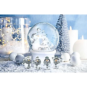 Ganz 1.5" Miniature Glittered Snowman Figurines - Set of 4 Assorted Styles